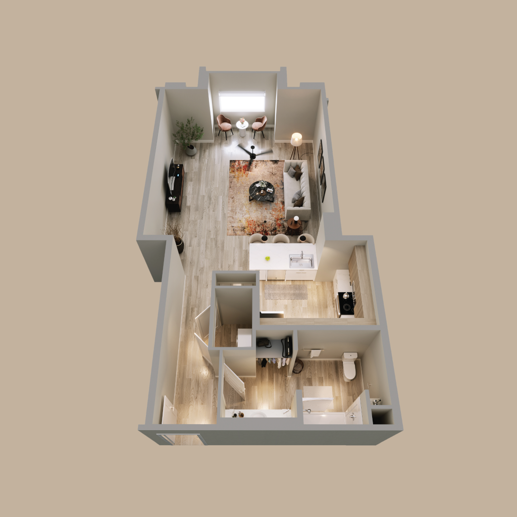 Stone Village Apartments – Reno NV – Studio Flat (The Jade) – 3D Floor ...
